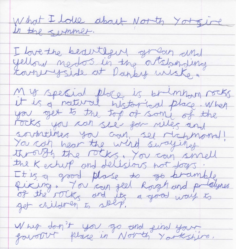 School writing competition: entries from St. Mary's RC Primary School